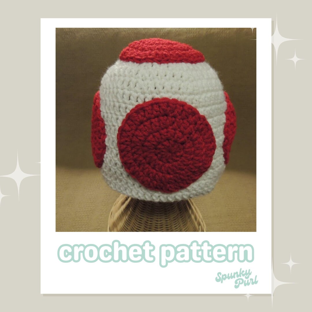 Toad Hat Pattern - Crochet Pattern - Mario Kart - Super Mario - Toad ...