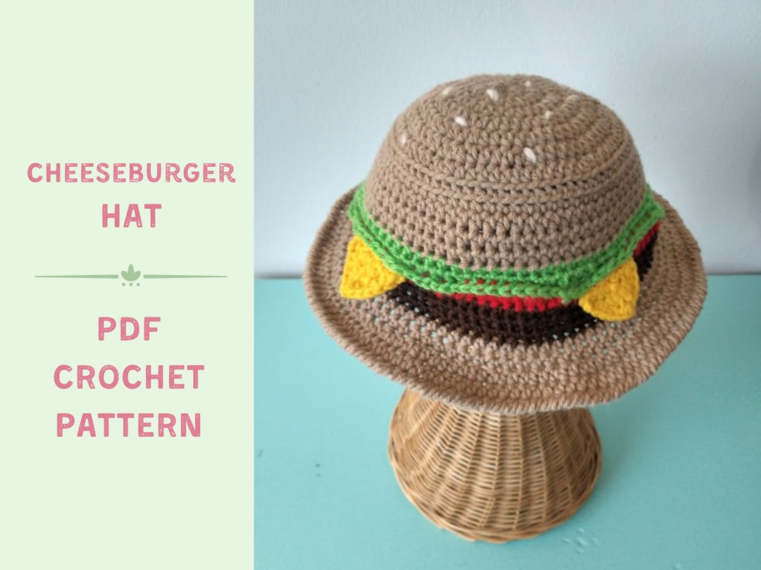 Cheeseburger Bucket Hat Pattern Cheeseburger Hat Hamburger - Etsy Canada