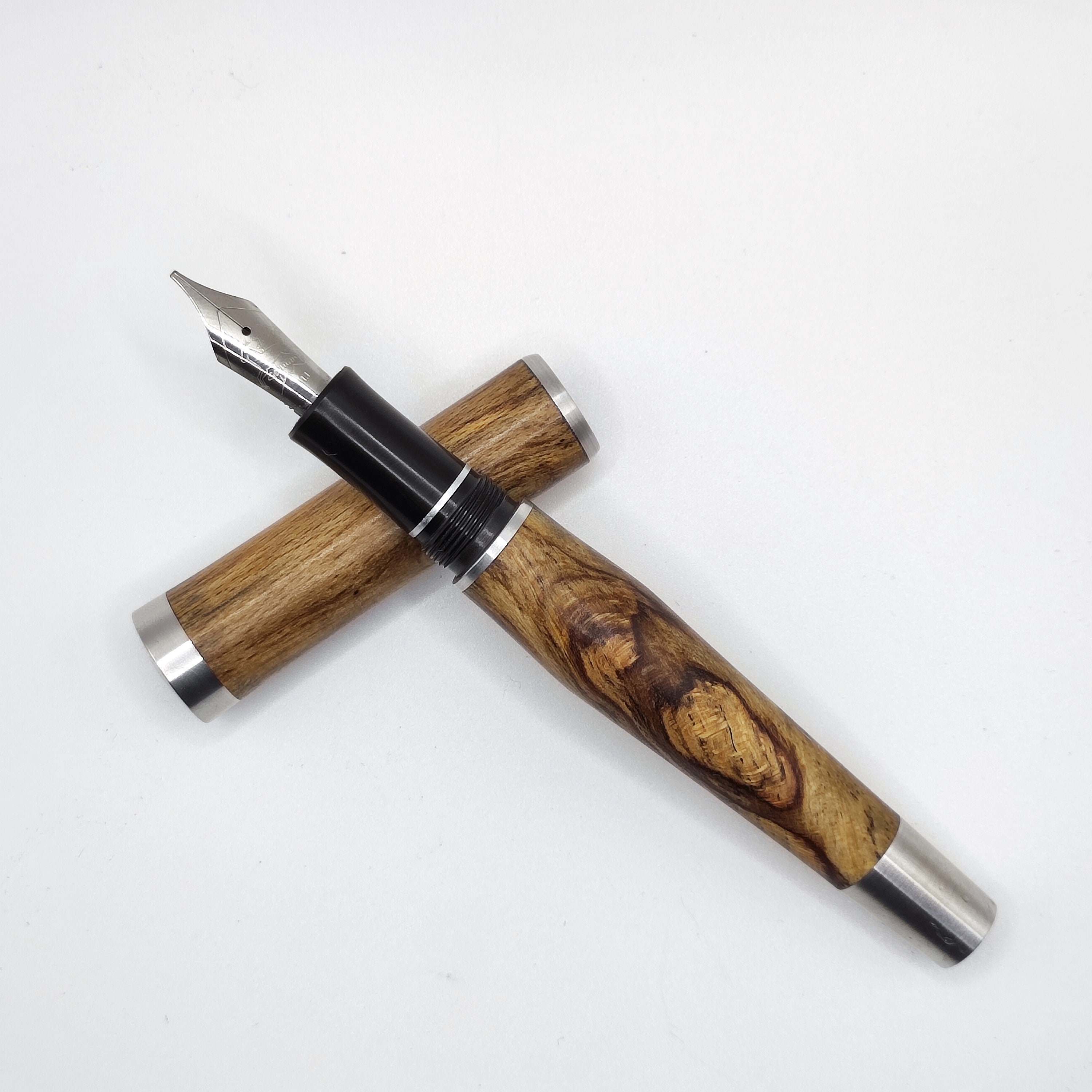 Fountain Pen in Stabilized Spalted Maple, Ebonite and Aluminum/bespoke ...