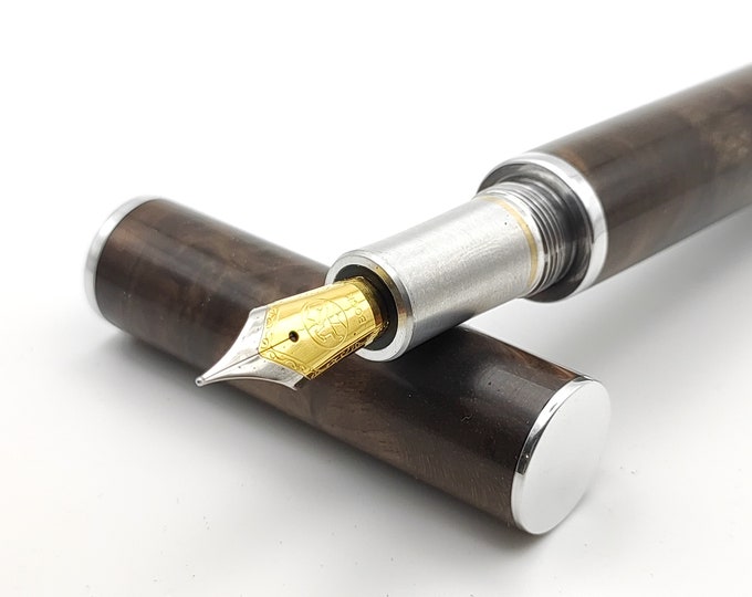 Kitless Fountain Pen in Walnut Burl/bespoke Fountain Pen Made of Walnut ...
