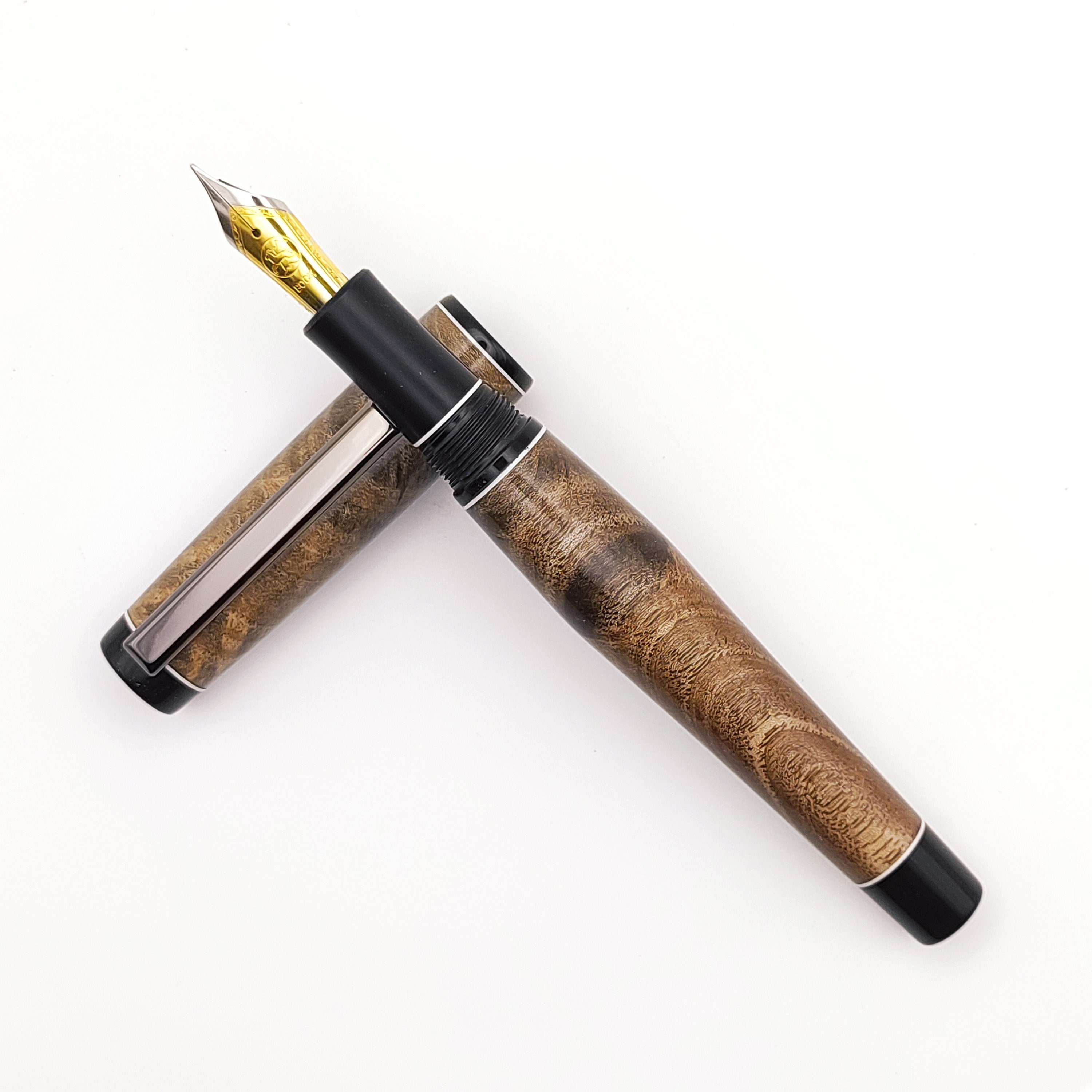 Walnut and Ebonite Fountain Pen/bespoke Fountain Pen Made of Italian ...
