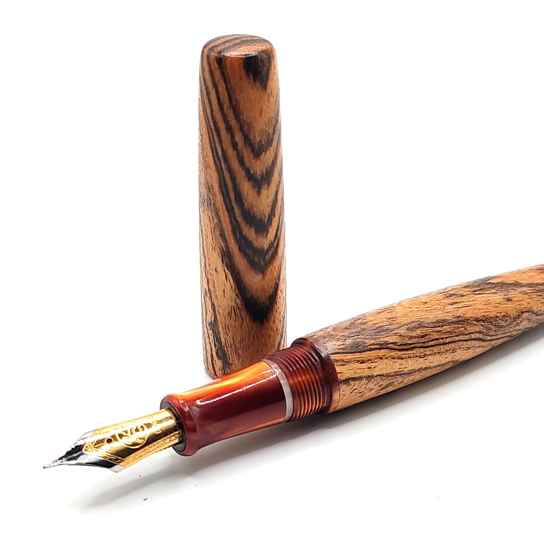 Kitless Fountain Pen in Bocote and Acrylic/bespoke Fountain Pen Made of ...
