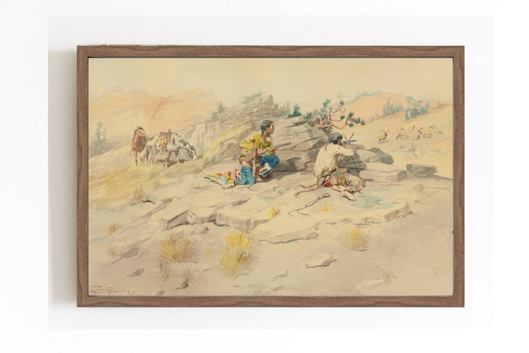 Native American Hunters CANVAS ROLLS Art Print | Antique Old West Art ...