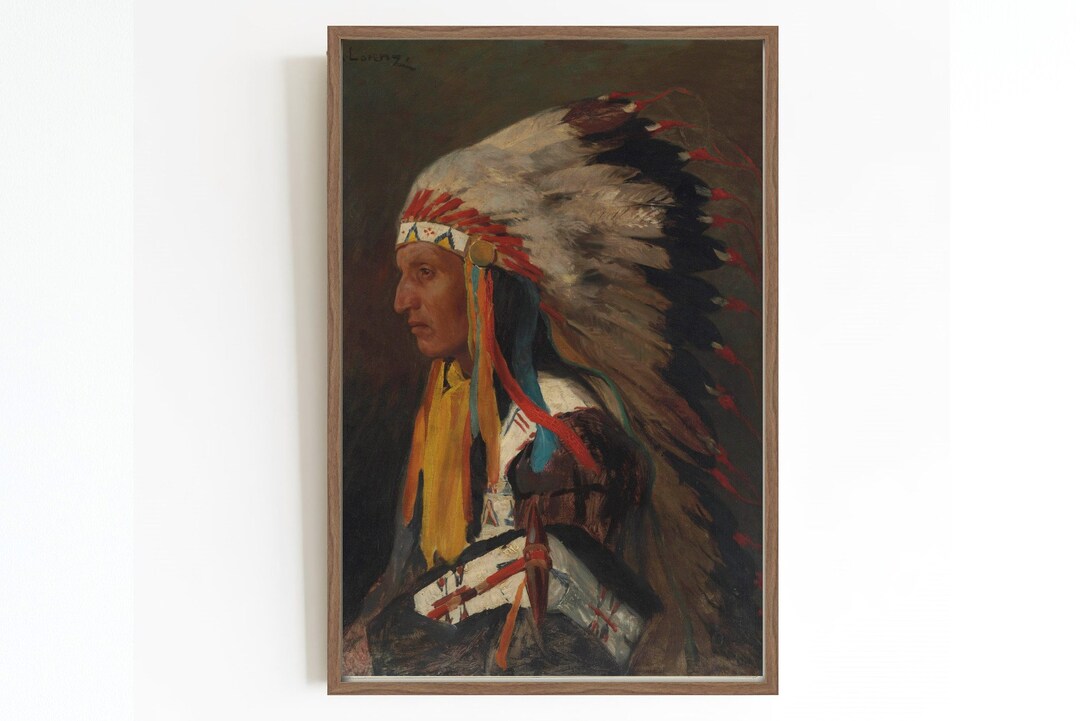 Native American CANVAS ROLLS Art Print | Oil Portrait Old West ...