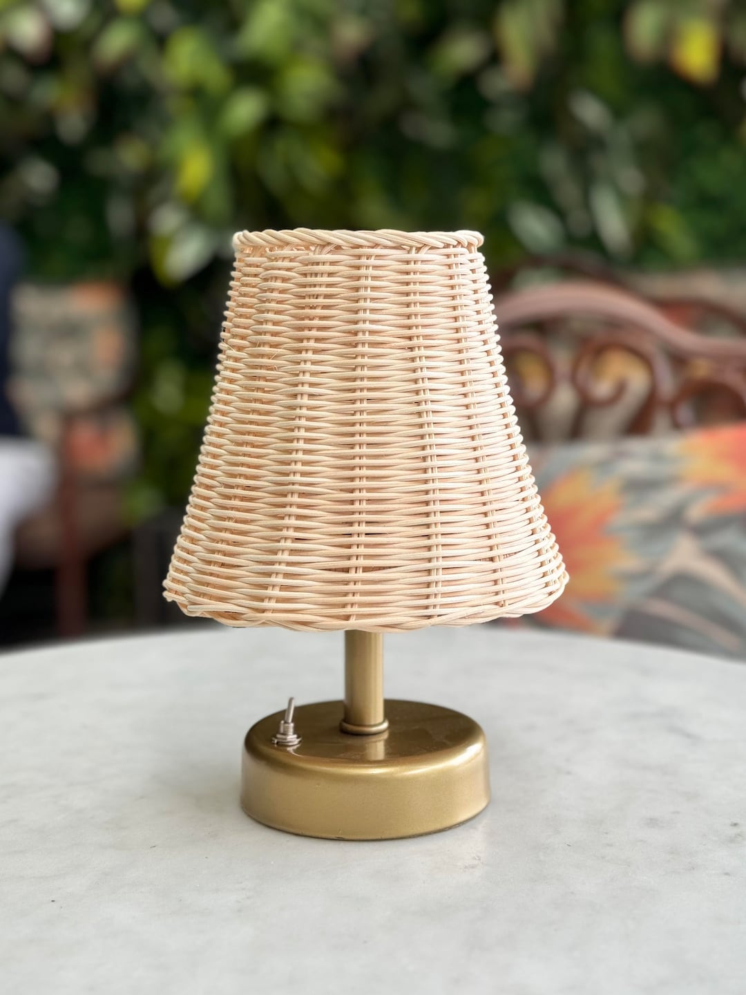 Rattan Lampshade, Table Lighting Rattan, Portable Battery Powered, Led ...