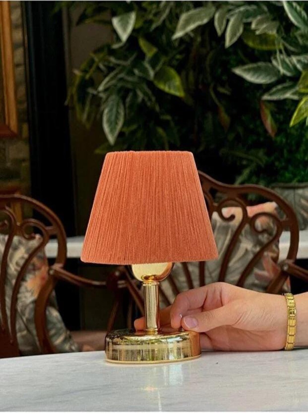 Wireless Velvet Desk Lamp, Gold Table Lamp, Romantic Bedside Lamp, USB ...