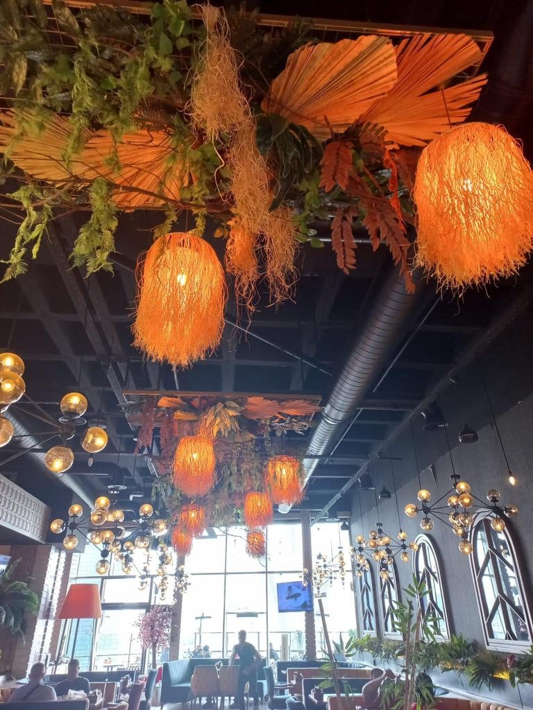 Raffia Bohemian Chandelier, Raffia Pendant Lamp, Bohemian Lighting ...