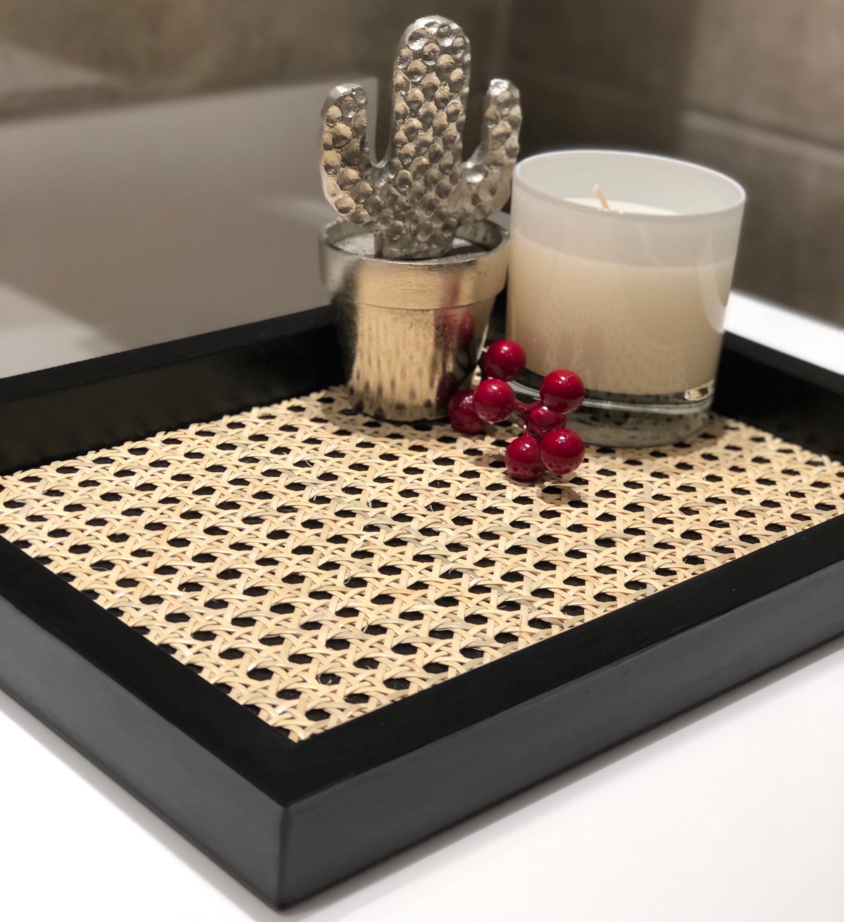 Dark Rattan Tray at Isla Lascelles blog