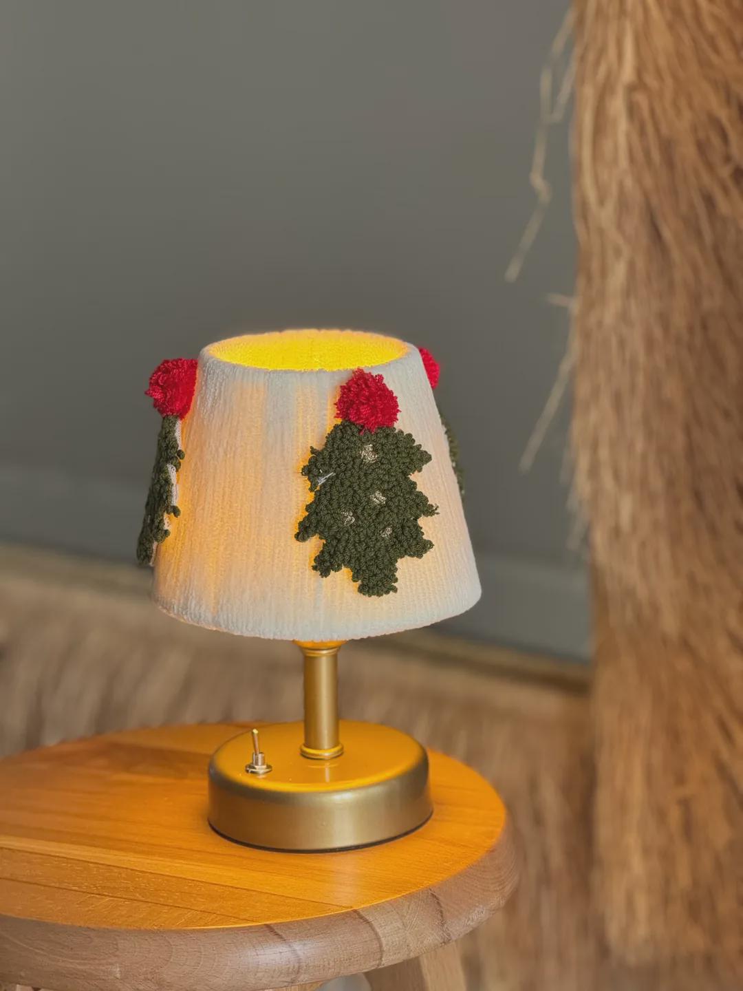 Christmas Tree Velvet Table Lamp – Handmade Cordless LED Light ...