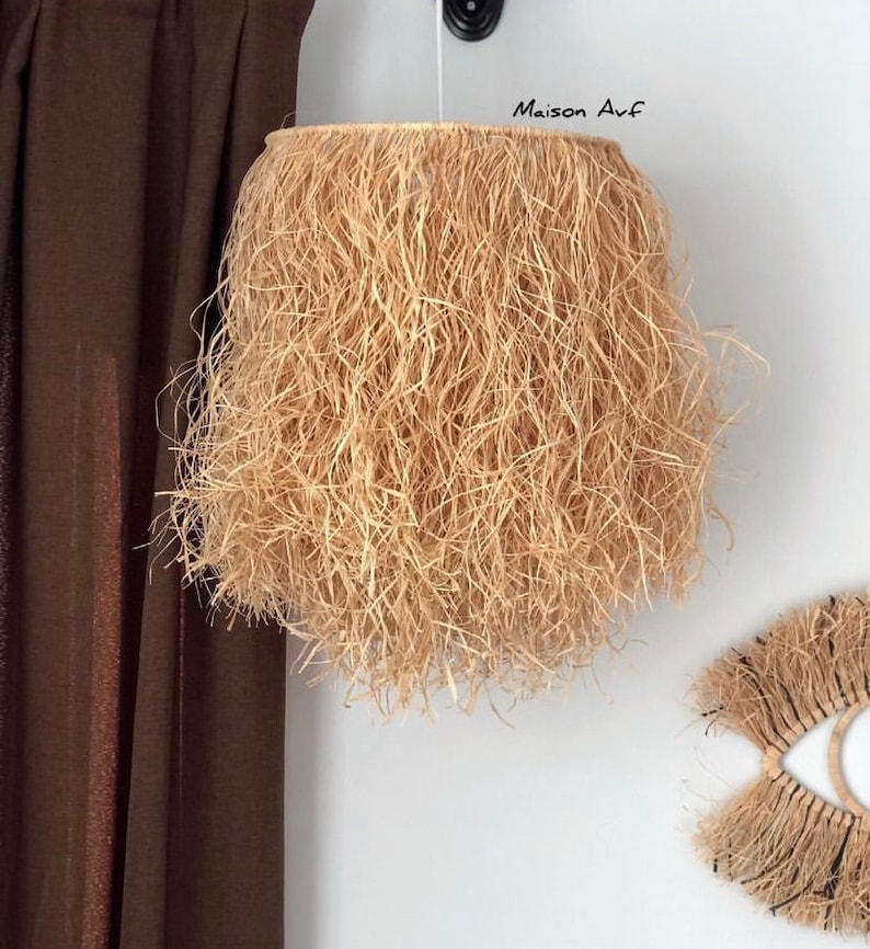 Raffia Bohemian Chandelier, Raffia Pendant Lamp, Bohemian Lighting ...