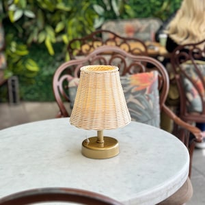 Rattan Lampshade, Table Lighting Rattan, Portable Battery Powered, Led ...