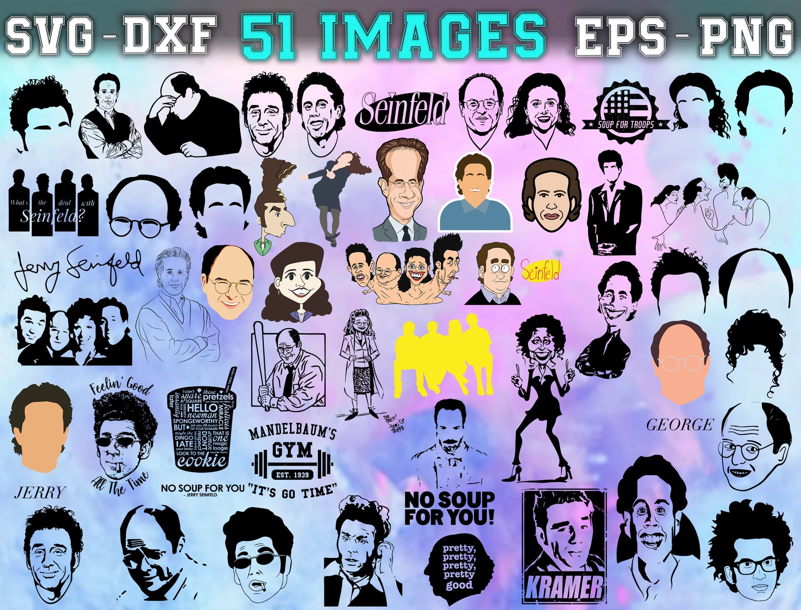 Bundle 51 Seinfeld SVG Bundle Silhouette Cut | Etsy