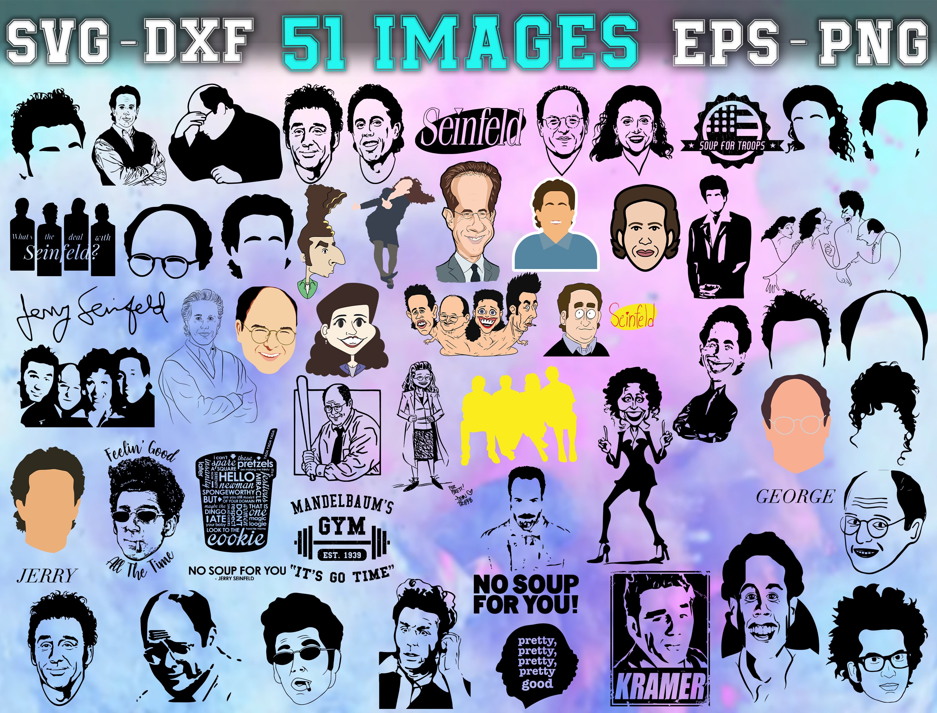Bundle 51 Seinfeld SVG Bundle Silhouette Cut | Etsy