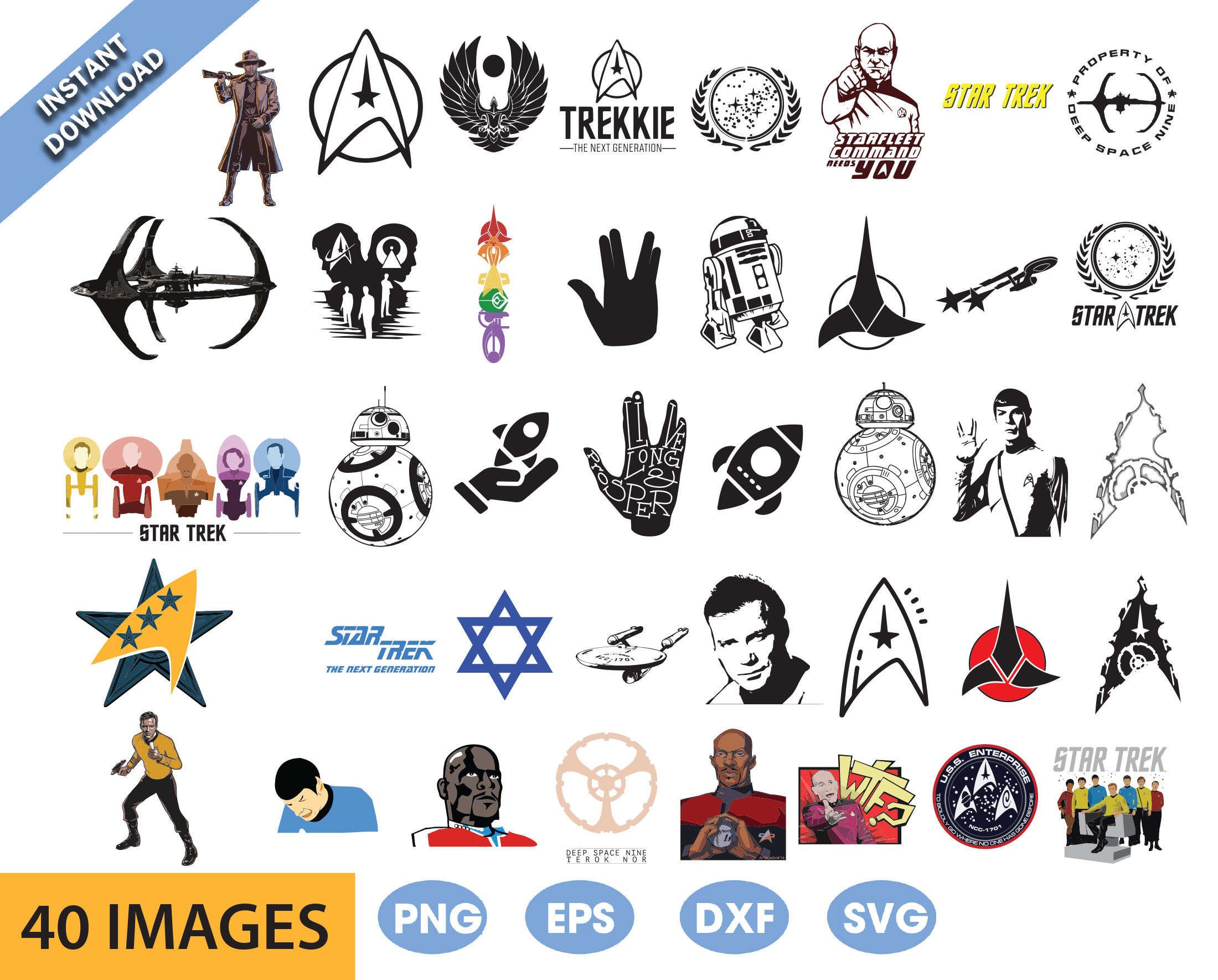 Bundle 40 Star Trek SVG Bundle Silhouette Cut | Etsy