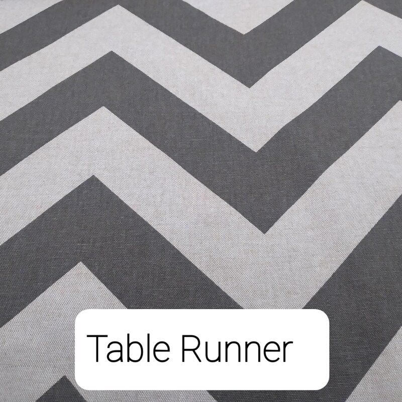 Gray Chevron Table Runner - Etsy