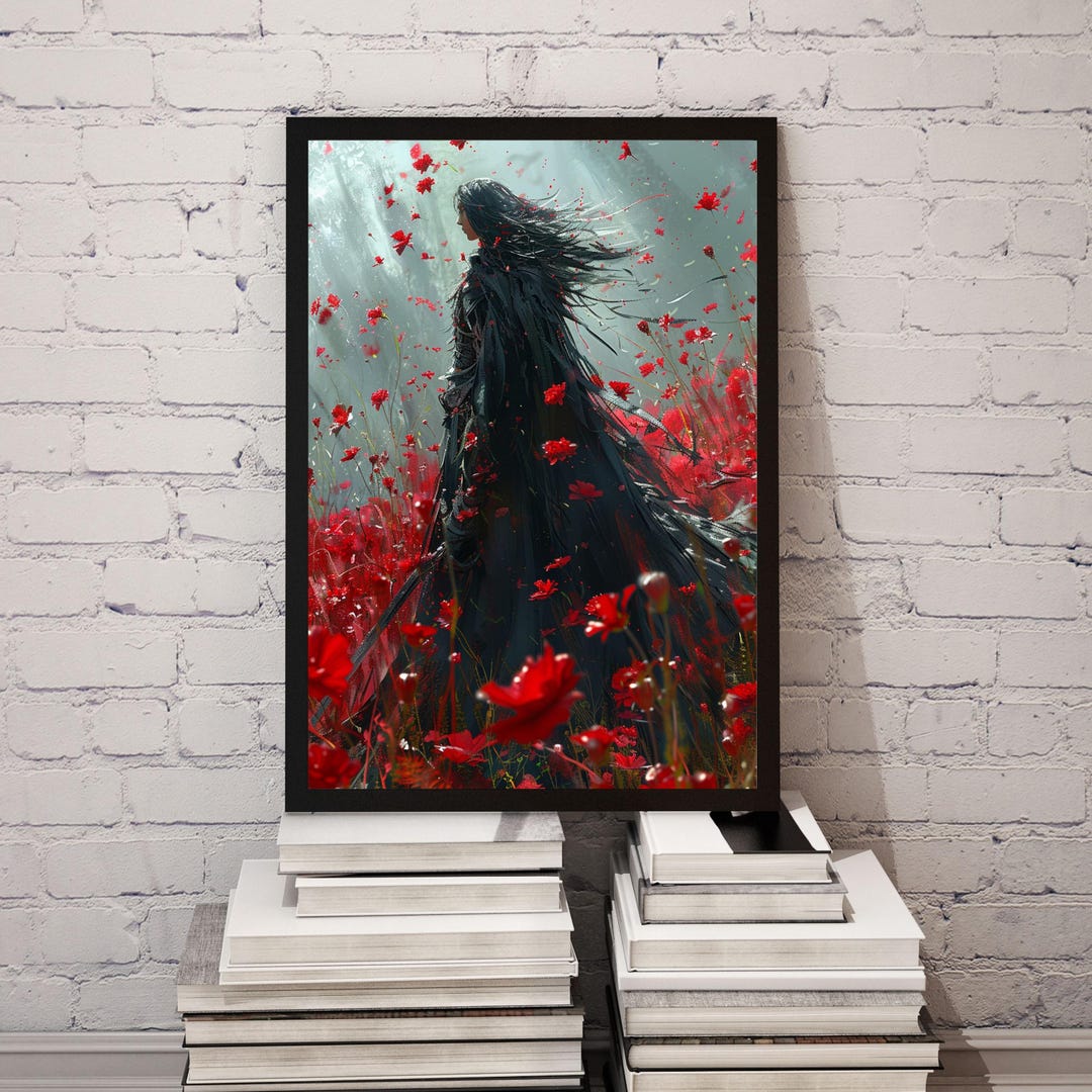 Shadow Warrior Anime Print: Dark Fantasy Battle Scene (digital Download ...