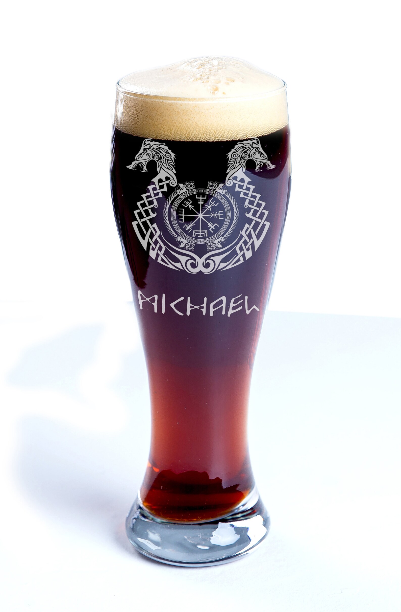 Engraved Viking Beer Glass Set -196- : Personalized Norse Gift With ...