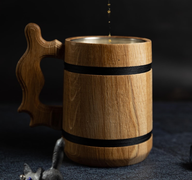 Custom Engraved Beer Mug — Personalized Name Gift for Wood Anniversary ...