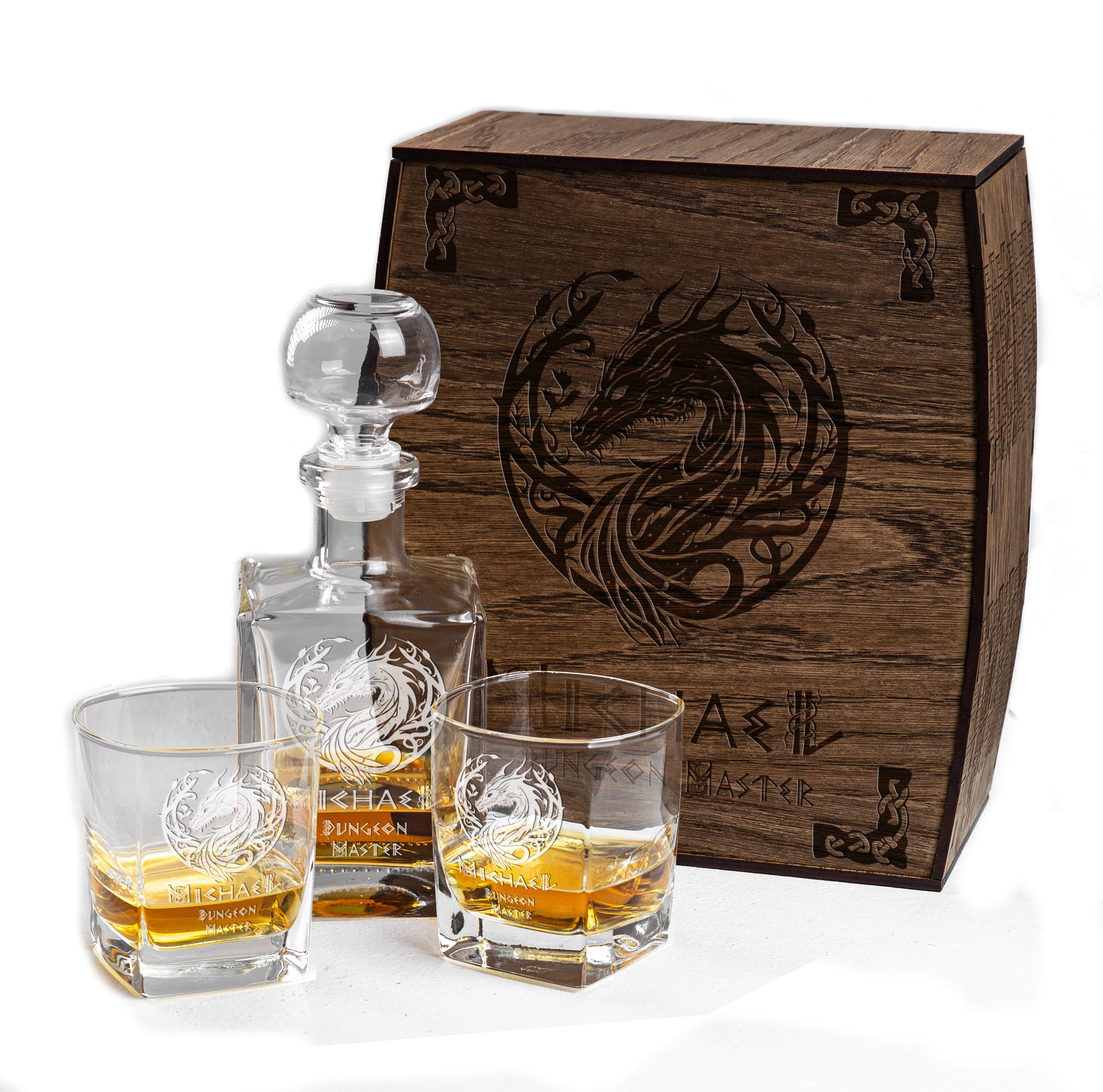 Personalized Dragon Whiskey Decanter Set - 151 - : Engraved Gift for ...