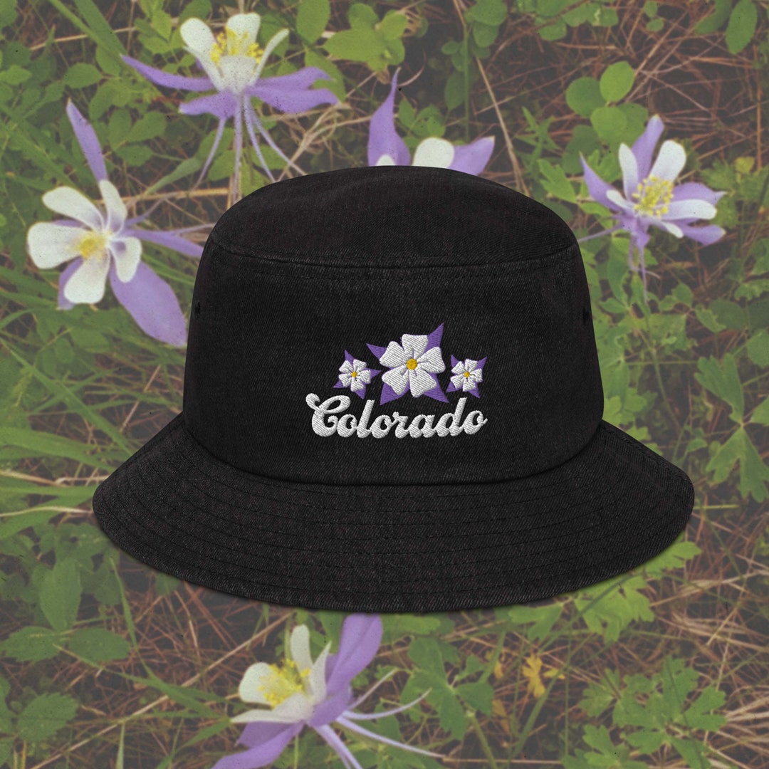 Colorado Bucket Hat - Columbine Flower Black Hat - Adventure Hiking 90 ...