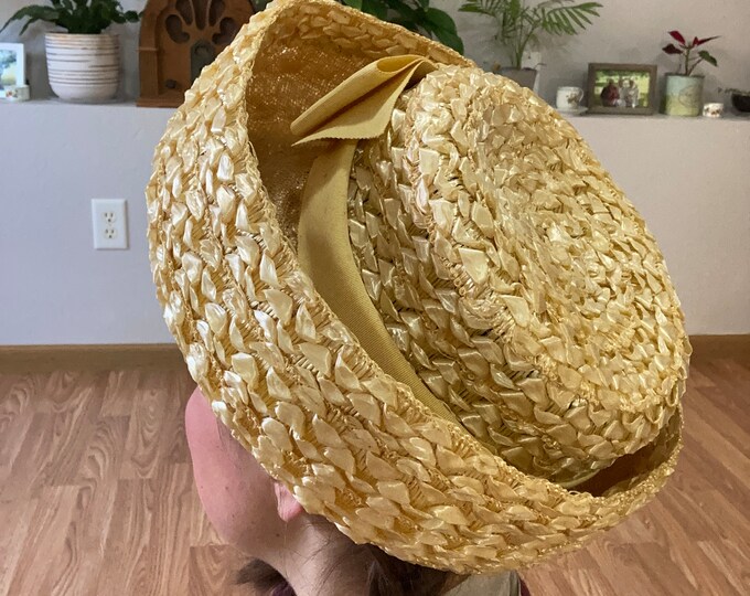 1960's Beautiful Straw Roller Hat - Etsy