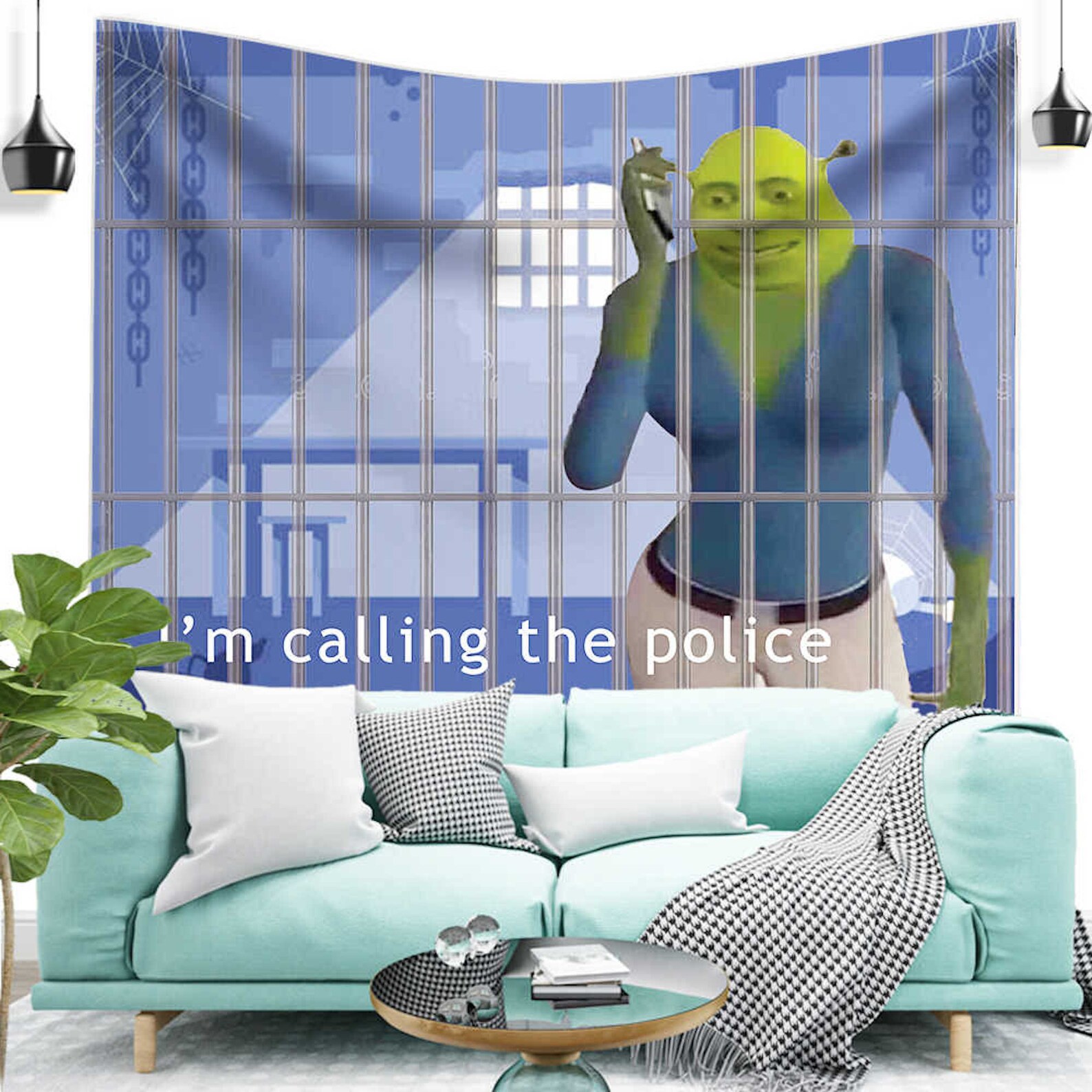 Im Calling the Police Shrek Meme Tapestry Pollice Comedy | Etsy