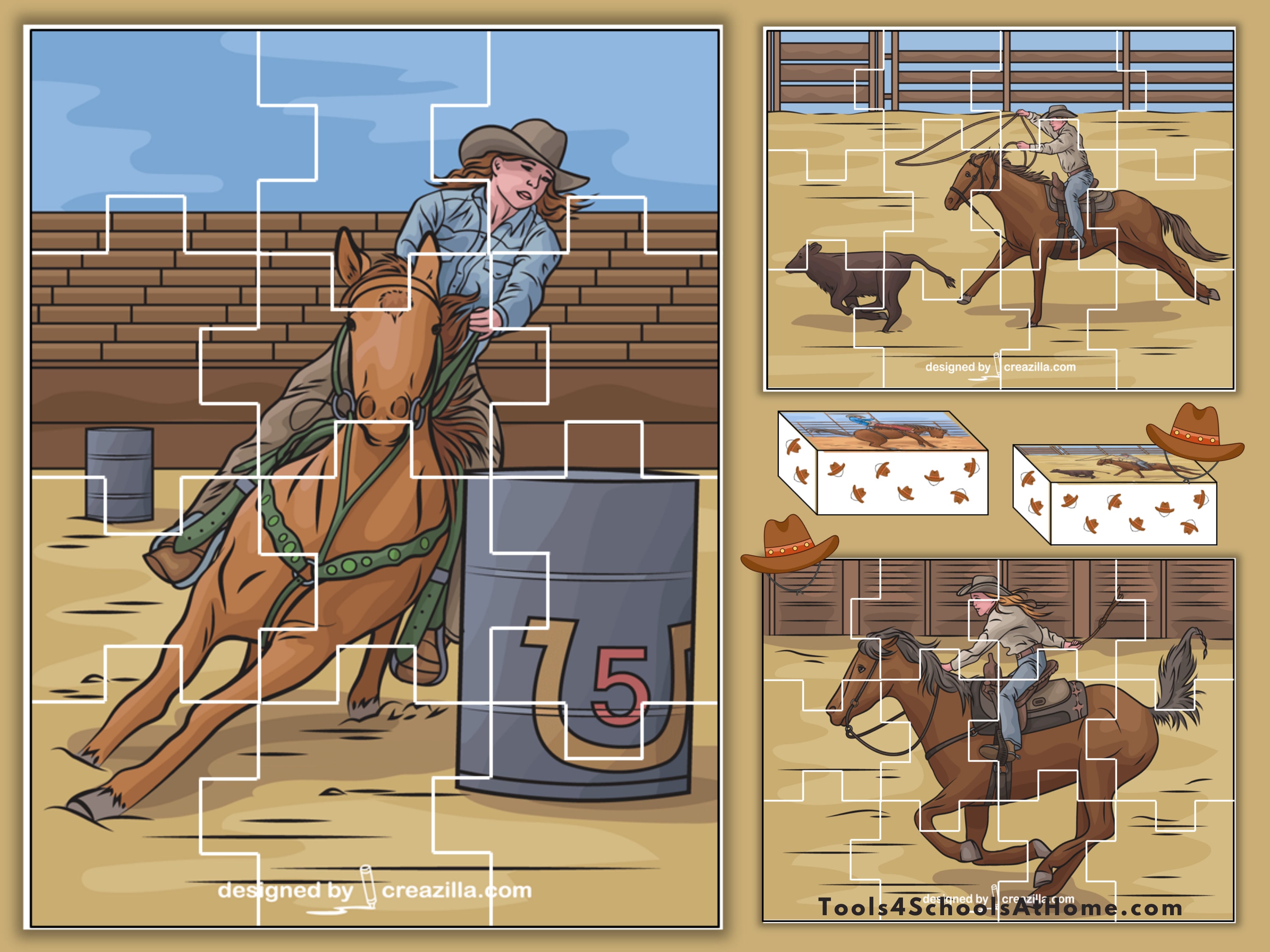 8 Cowboys Jigsaw Puzzles and Hand-crafted Boxes - Etsy