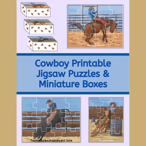 8 Cowboys Jigsaw Puzzles and Hand-crafted Boxes - Etsy