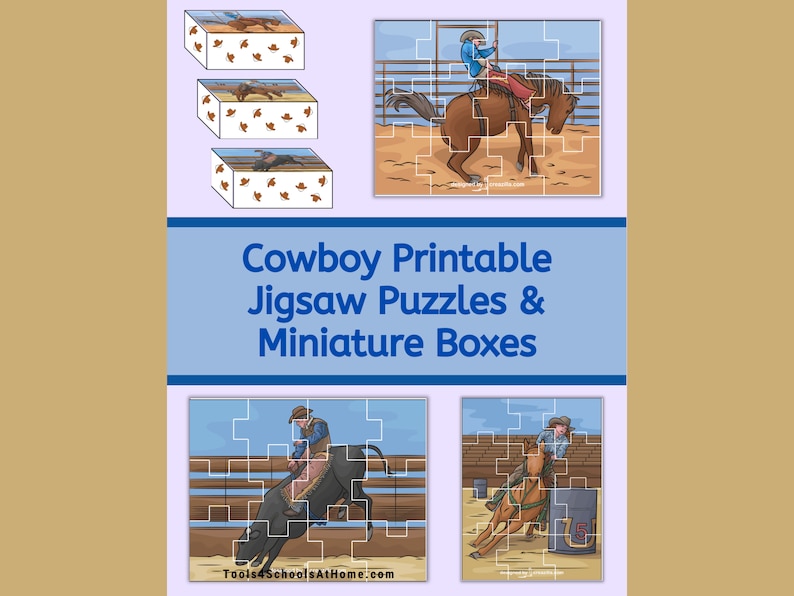 8 Cowboys Jigsaw Puzzles and Hand-crafted Boxes - Etsy