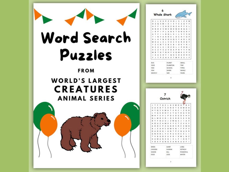 My Animal Book Series 2 - Lapbook, Word Search Puzzles, and Reading ...
