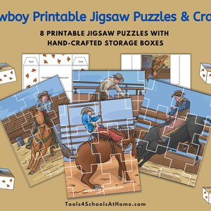 8 Cowboys Jigsaw Puzzles and Hand-crafted Boxes - Etsy
