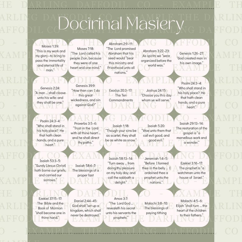 Doctrinal Mastery Scripture Printable | LDS Seminary | Scripture Study ...