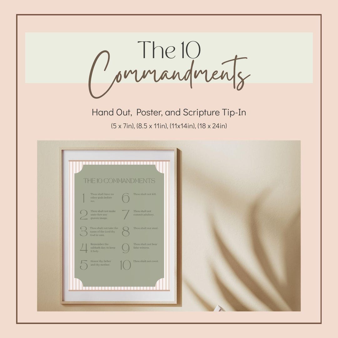 Ten Commandments Printable Wall Art | Christian Classroom Poster | LDS ...