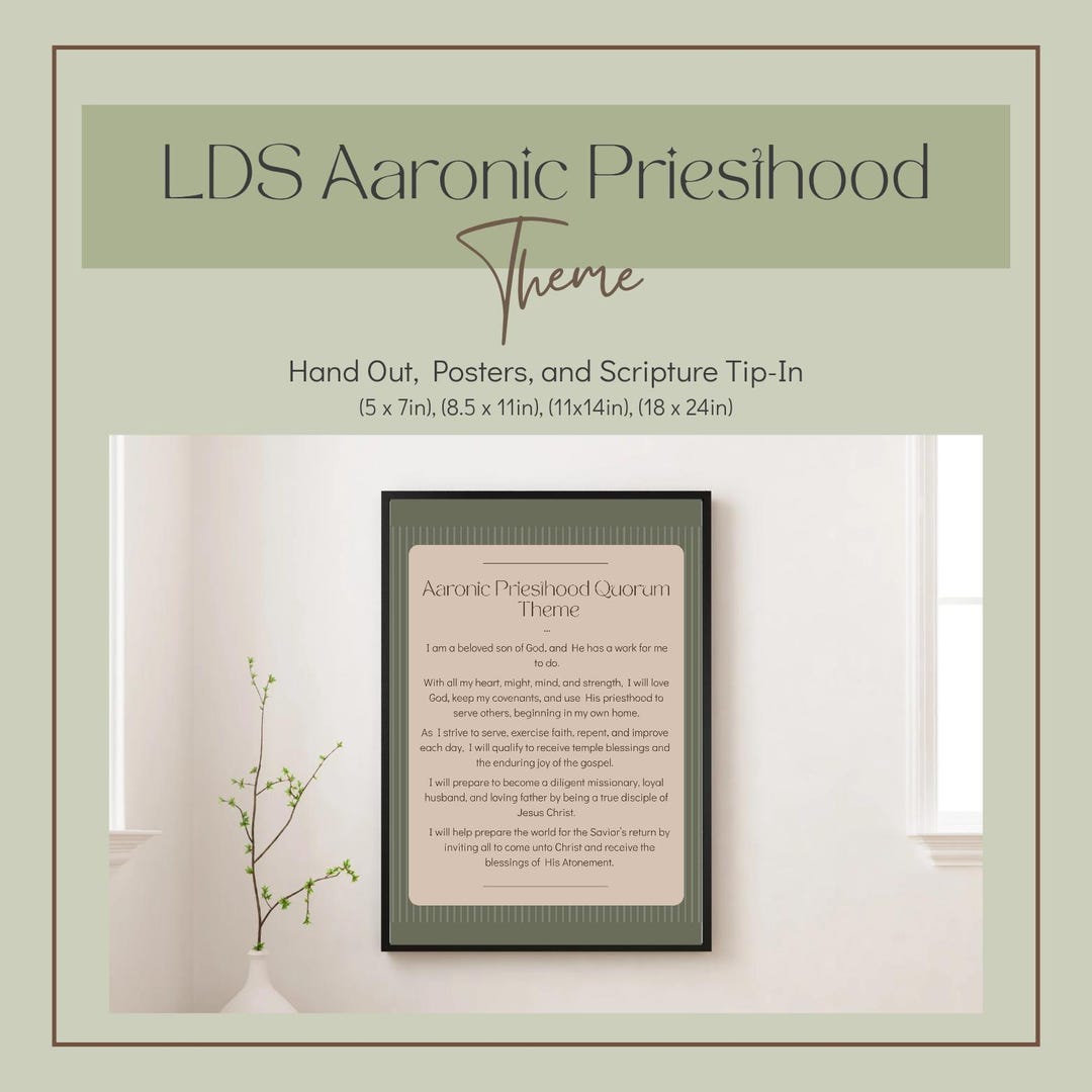 2026 LDS Young Men Theme Poster | Aaronic Priesthood Printable | LDS YM ...