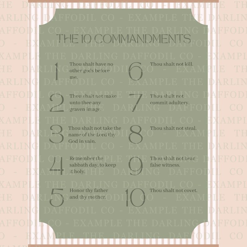 Ten Commandments Printable Wall Art | Christian Classroom Poster | LDS ...