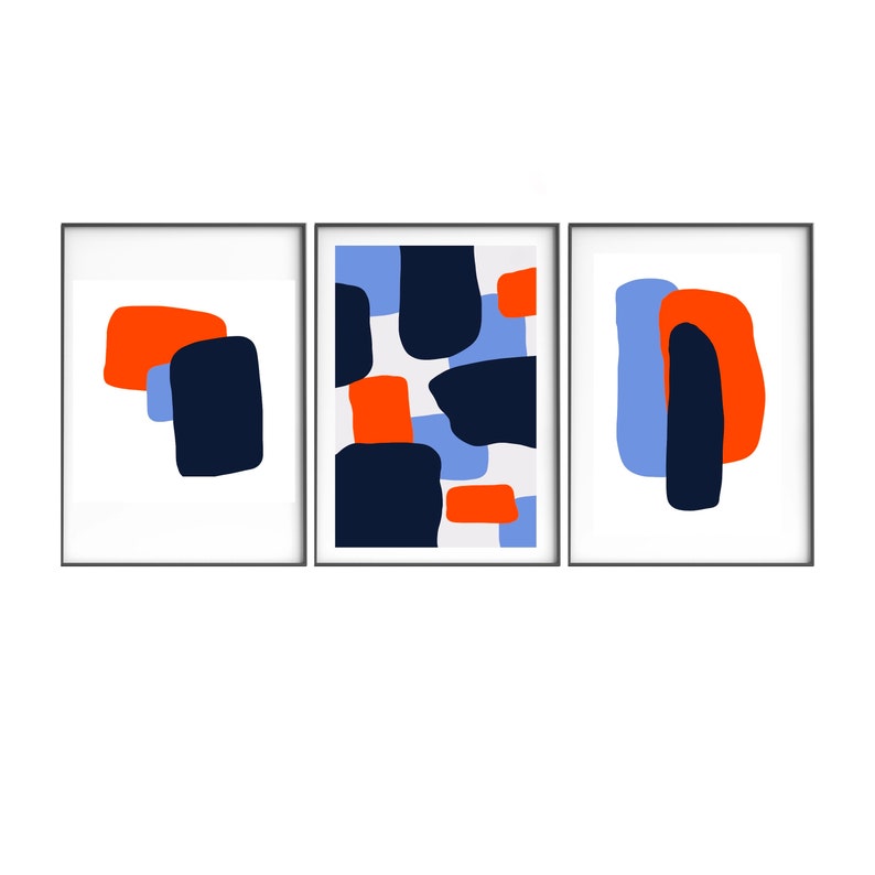 Tri Color Abstract Set Printable Wall Art- DIGITAL DOWNLOAD - Etsy