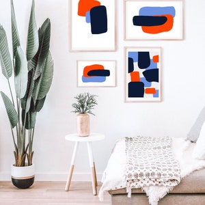 Tri Color Abstract Set Printable Wall Art- DIGITAL DOWNLOAD - Etsy