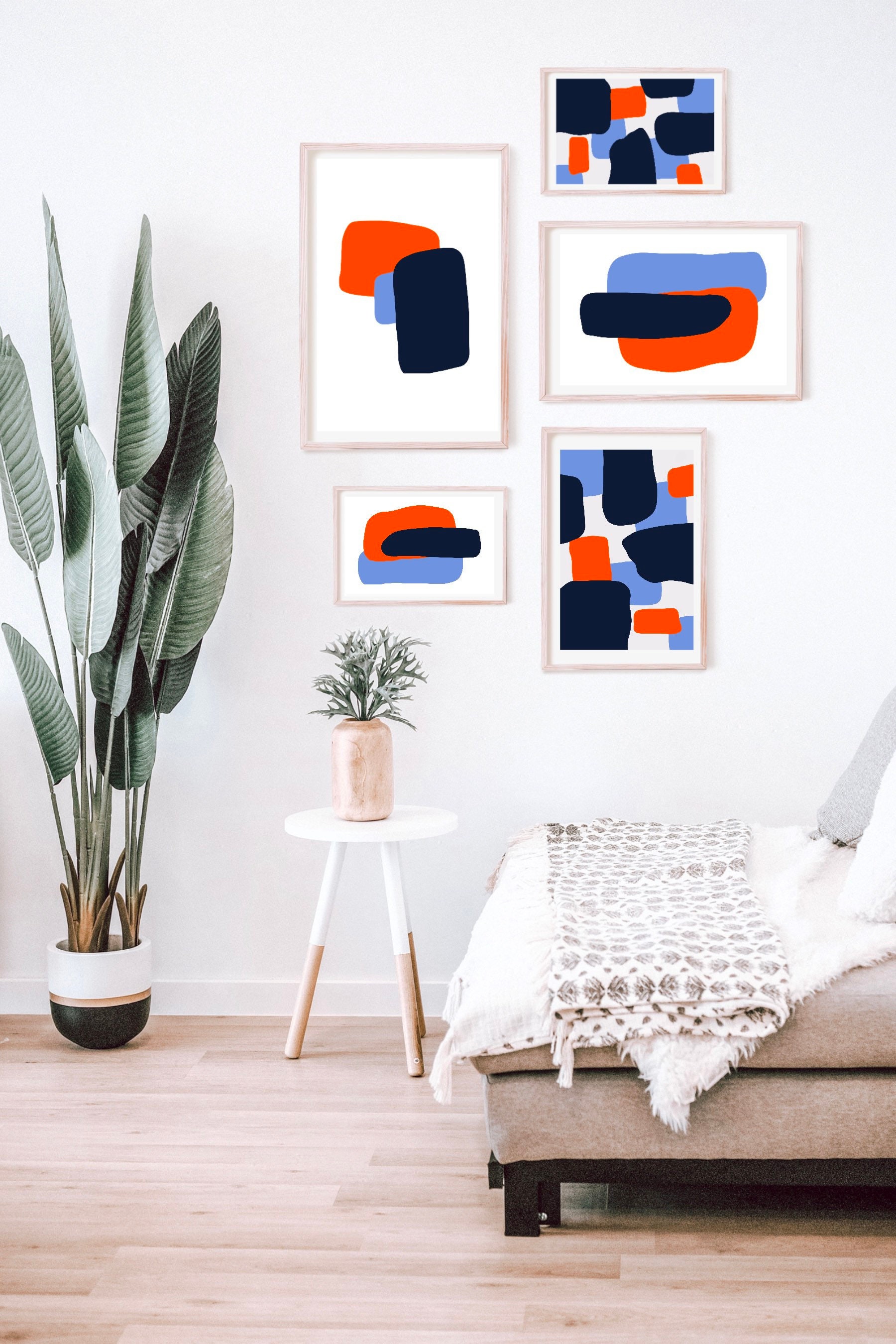 Tri Color Abstract Set Printable Wall Art- DIGITAL DOWNLOAD - Etsy