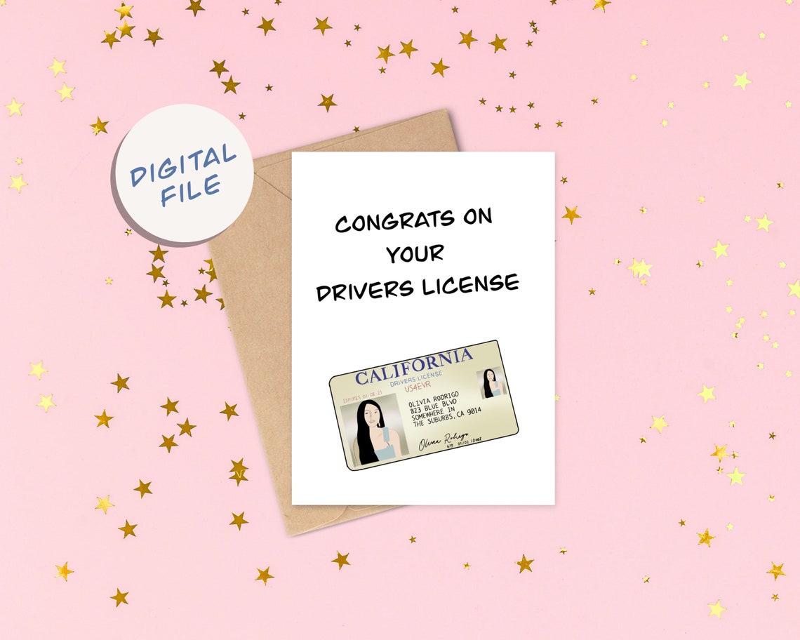 Digital Drivers License Birthday Card - Etsy