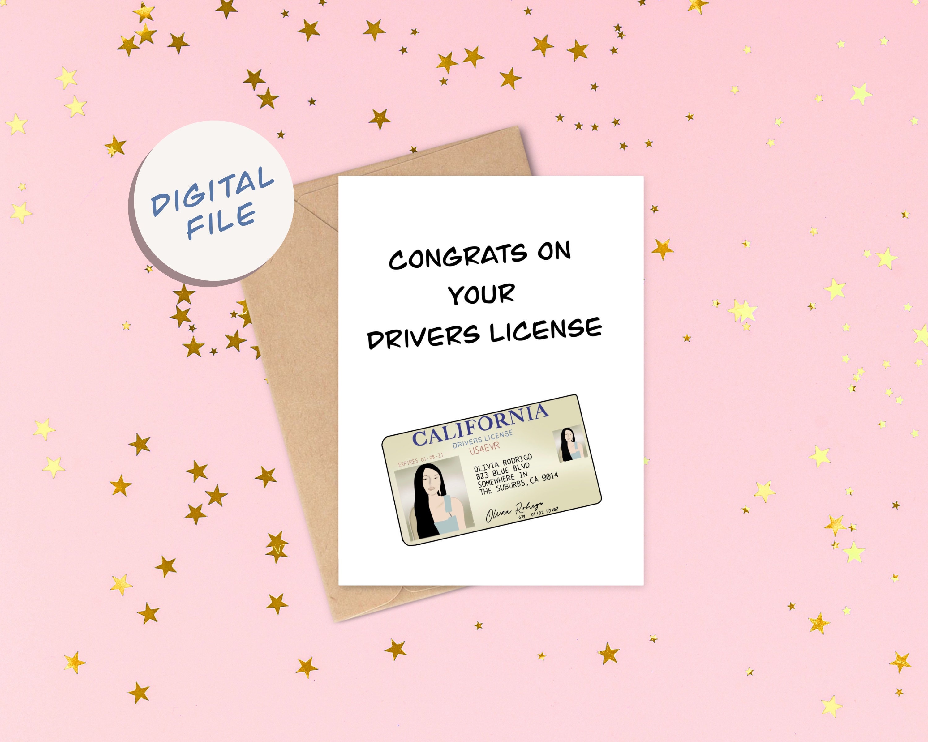 Digital Drivers License Birthday Card - Etsy