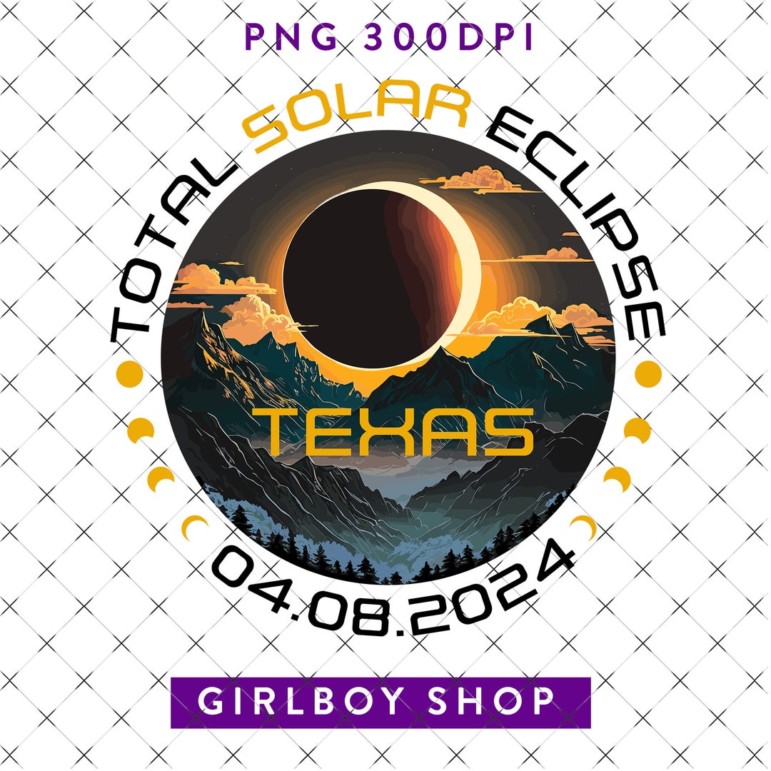 Texas Total Solar Eclipse Png, April 8th 2024 Png, North America Tour ...