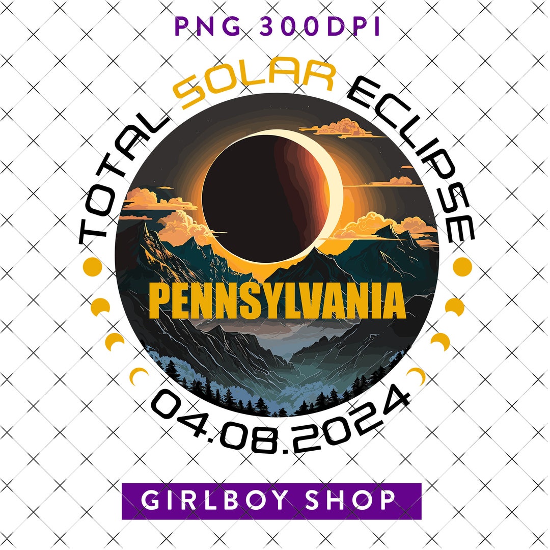 Pennsylvania Total Solar Eclipse Png, April 8th 2024 Png, North America ...