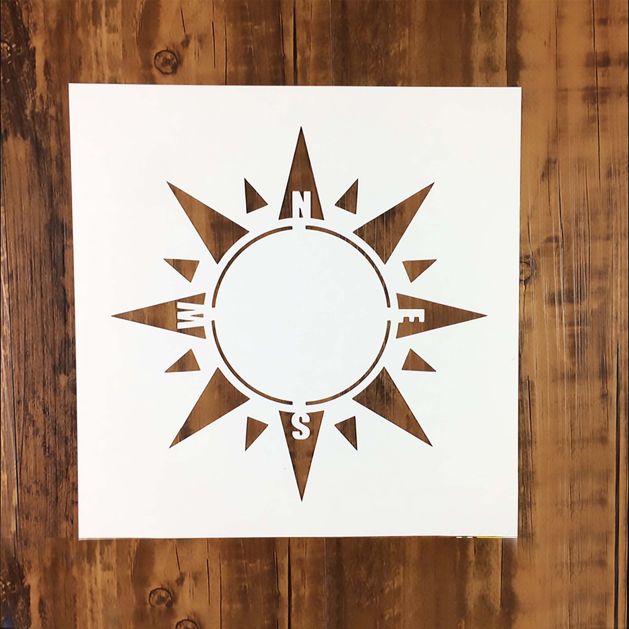 Compass Stencil Reusable Compass Stencil Direction Stencil | Etsy