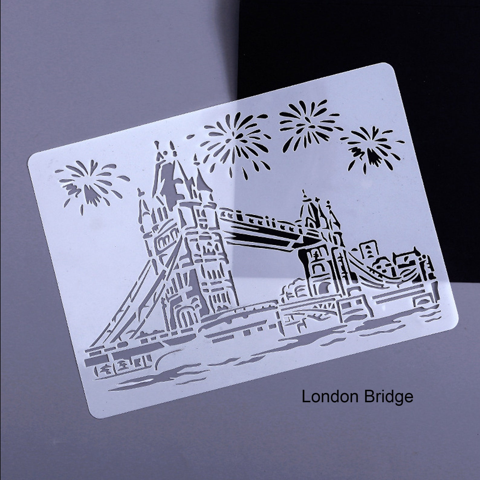 City Building Stencil Reusable Building Stencil Tower Castle | Etsy