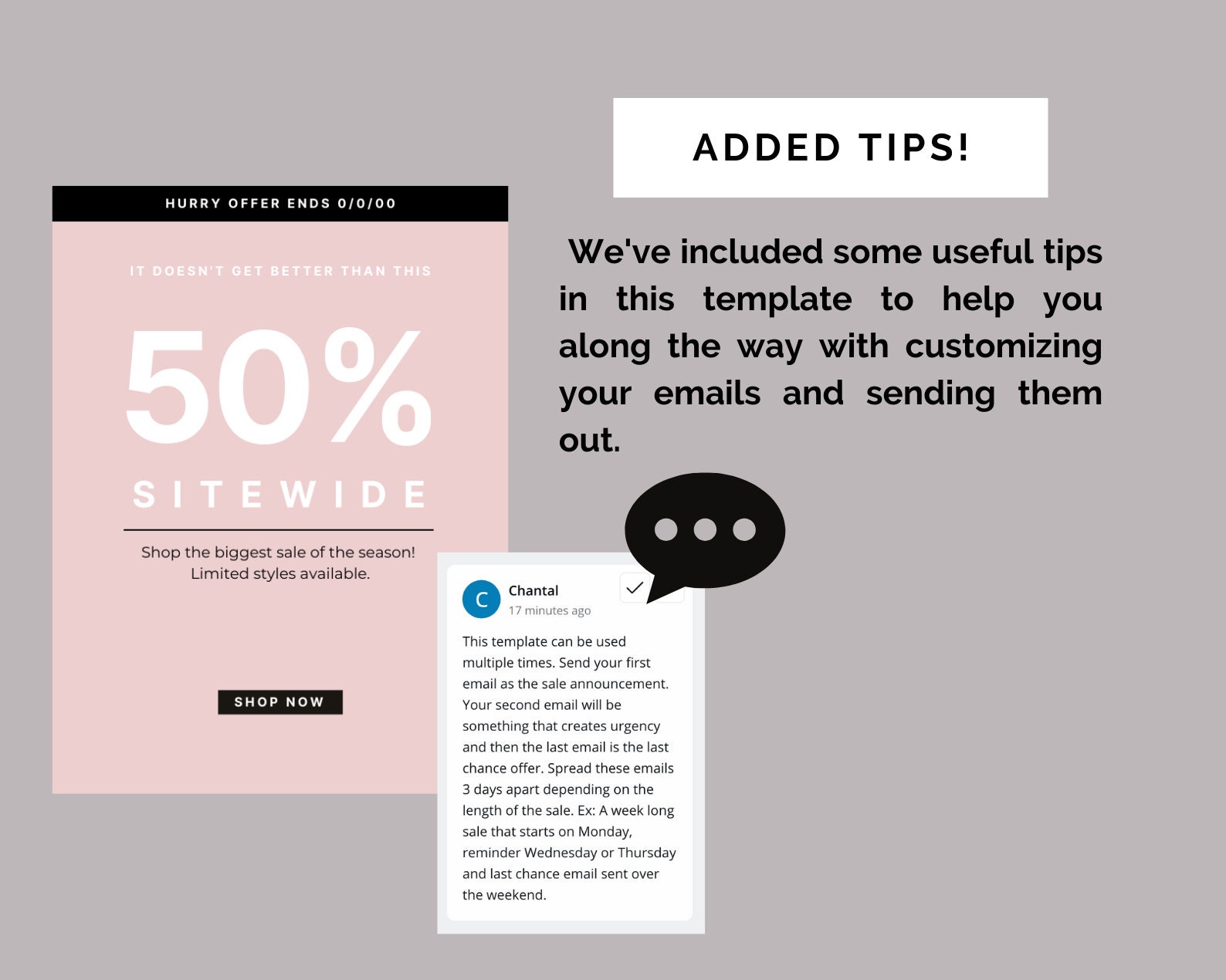 Sale, Pink, Blush, Modern Minimal Email, Email Template Boutique ...