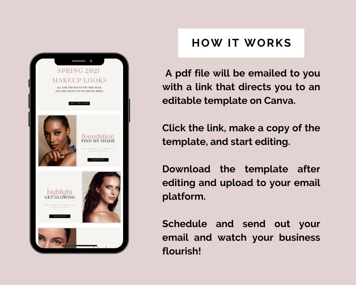 Email Template Beauty Salon, Lash, Hair Salon, Fashion Boutique, Email ...