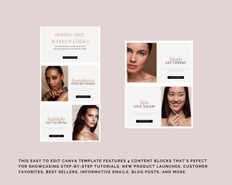 Email Template Beauty Salon, Lash, Hair Salon, Fashion Boutique, Email ...