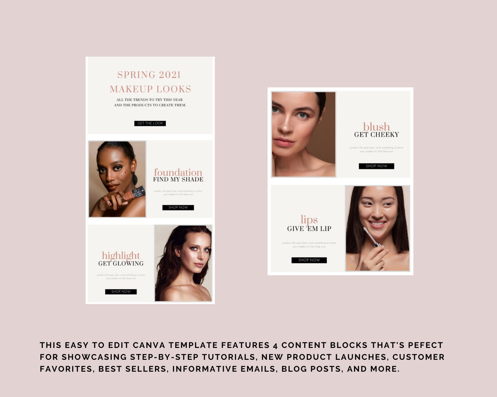 Email Template Beauty Salon, Lash, Hair Salon, Fashion Boutique, Email ...