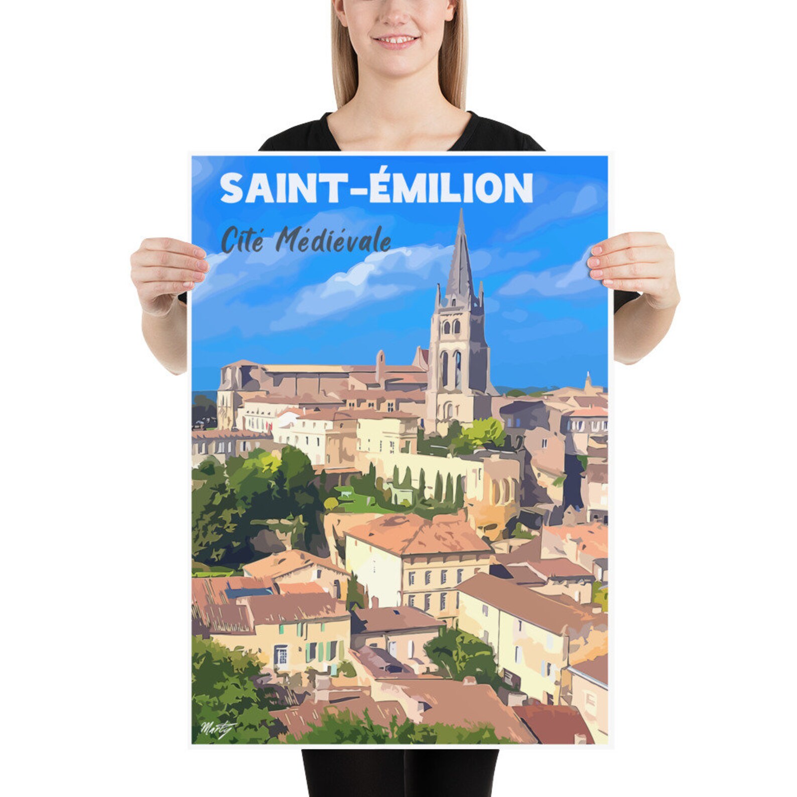 Poster Saint-Emilion Medieval City | Etsy