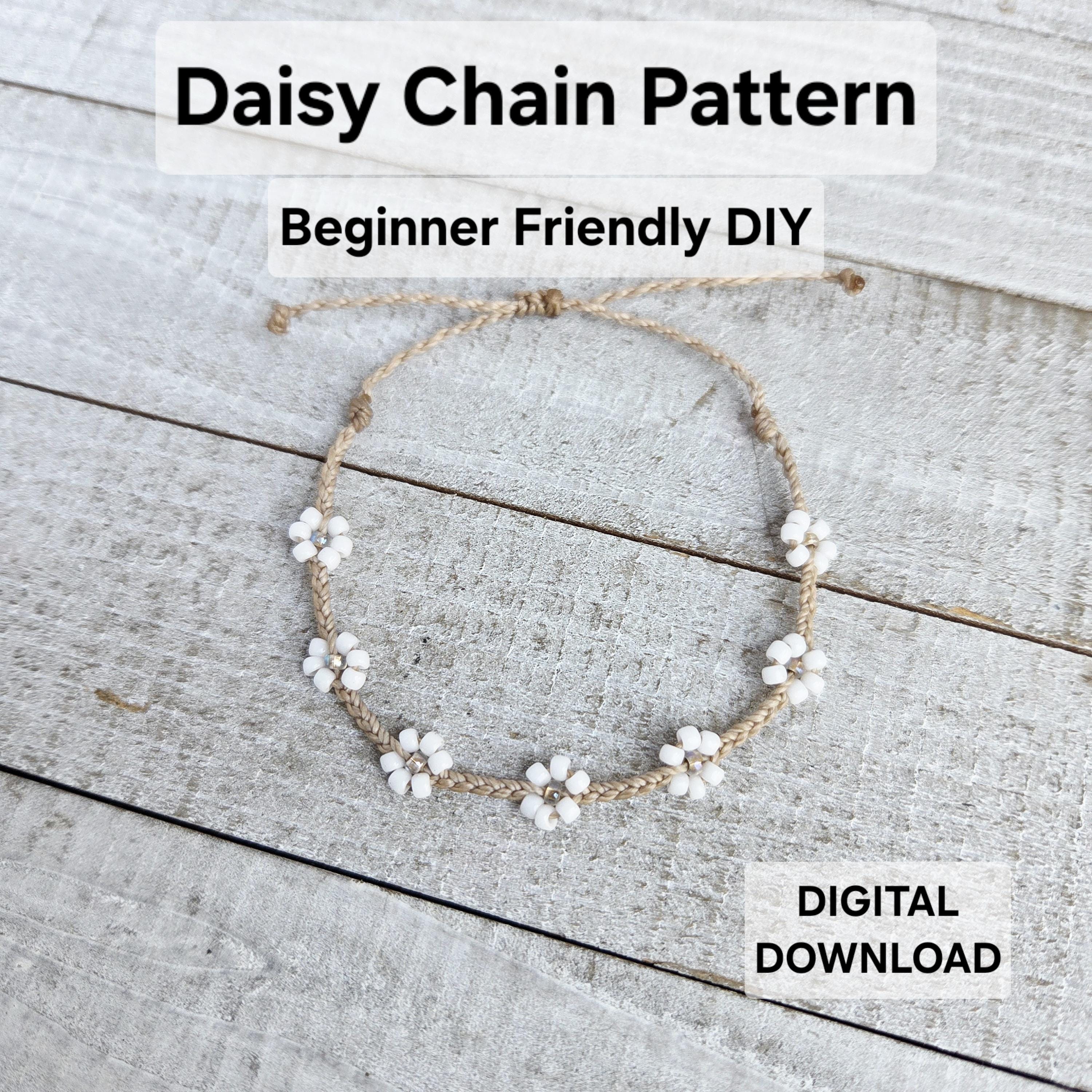 Daisy Chain Bracelet Pattern – Beginner Friendly Beaded Flower DIY (PDF ...